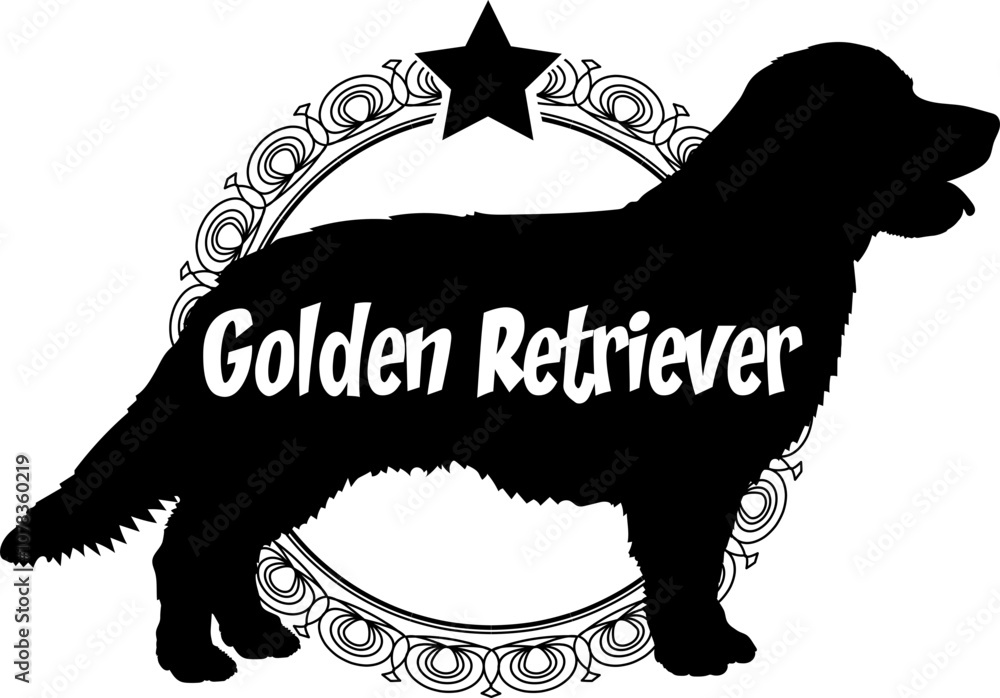 Golden Retriever. dog silhouette, dog, dog breeds, logo, vector ...