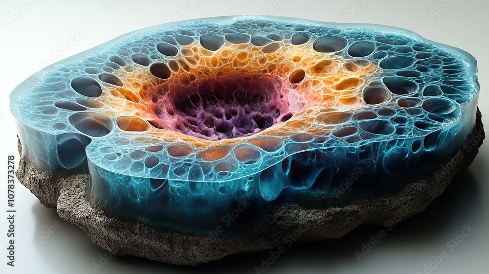 internal structure of an animal cell 3d rendering section view Stock ...