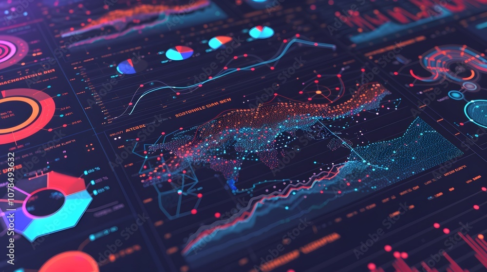 Show a detailed representation of complex data sets being converted ...