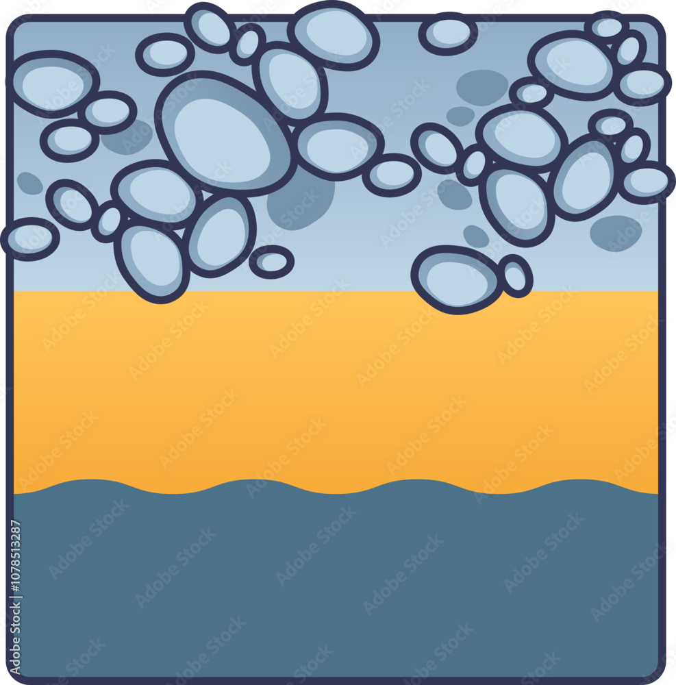 Illustration of a sand filter system with layers of sand and pebbles ...