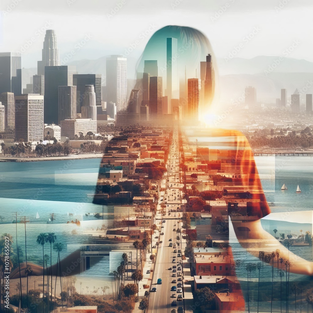 Superimposed Overlapping photos to create a sense of layering an Stock ...