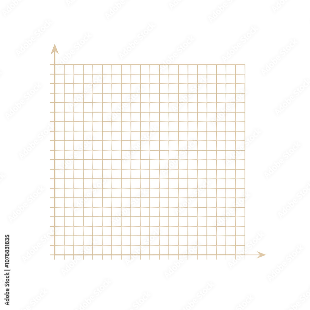 Grid paper. Mathematical graph. Cartesian coordinate system with x-axis ...