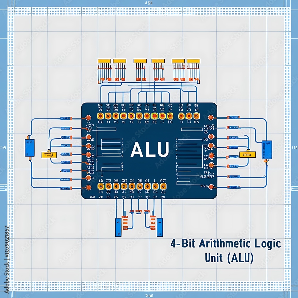 Schematic Diagram of a 4-Bit Arithmetic Logic Unit (ALU) with Input and ... Schematic Diagram of a 4-Bit Arithmetic Logic Unit (ALU) with Input and ...