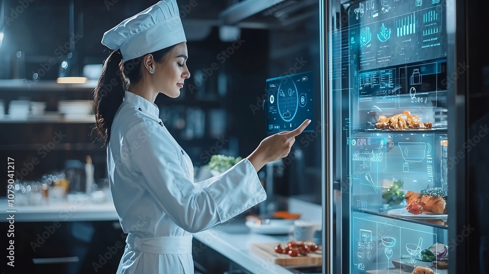 Chef Using Voice Commands to Manage Smart Kitchen Appliances and ...