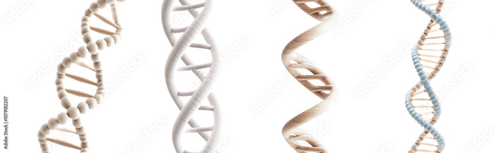 DNA chain 3d model set collection on transparent cutout background, PNG ...