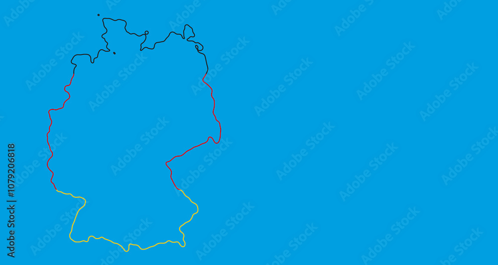 shape of the map of Germany simplified rounded as symbolic design with ...