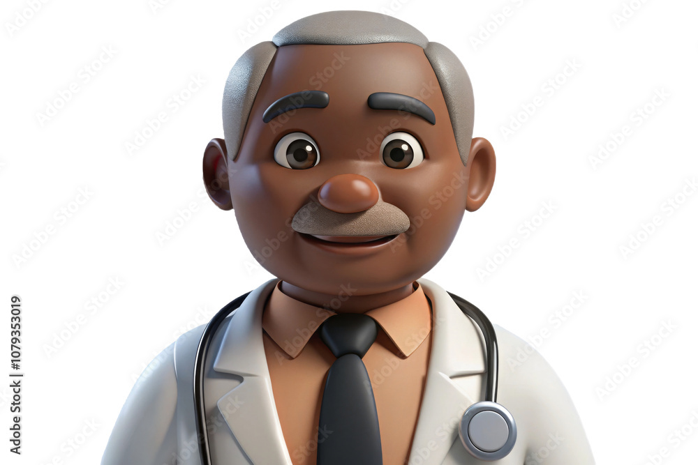 Cheerful animated elderly doctor with a stethoscope, perfect for ...