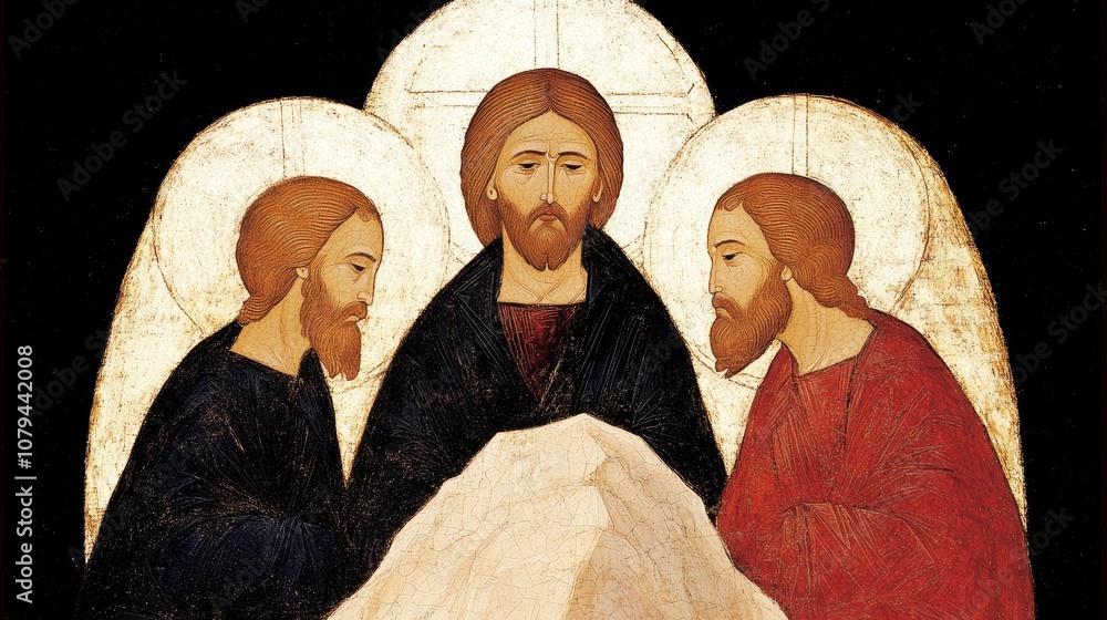 Ilustración de Stock A icon depicting the Transfiguration of Jesus ...