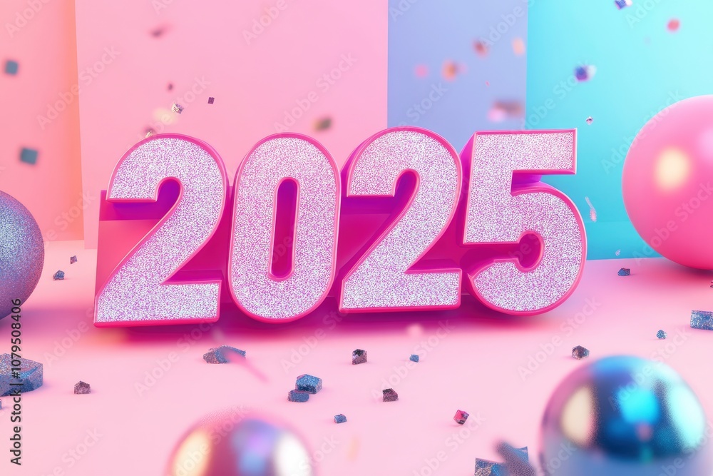text "2025" , effect , photoshop mockup, ai Stock Illustration | Adobe ...