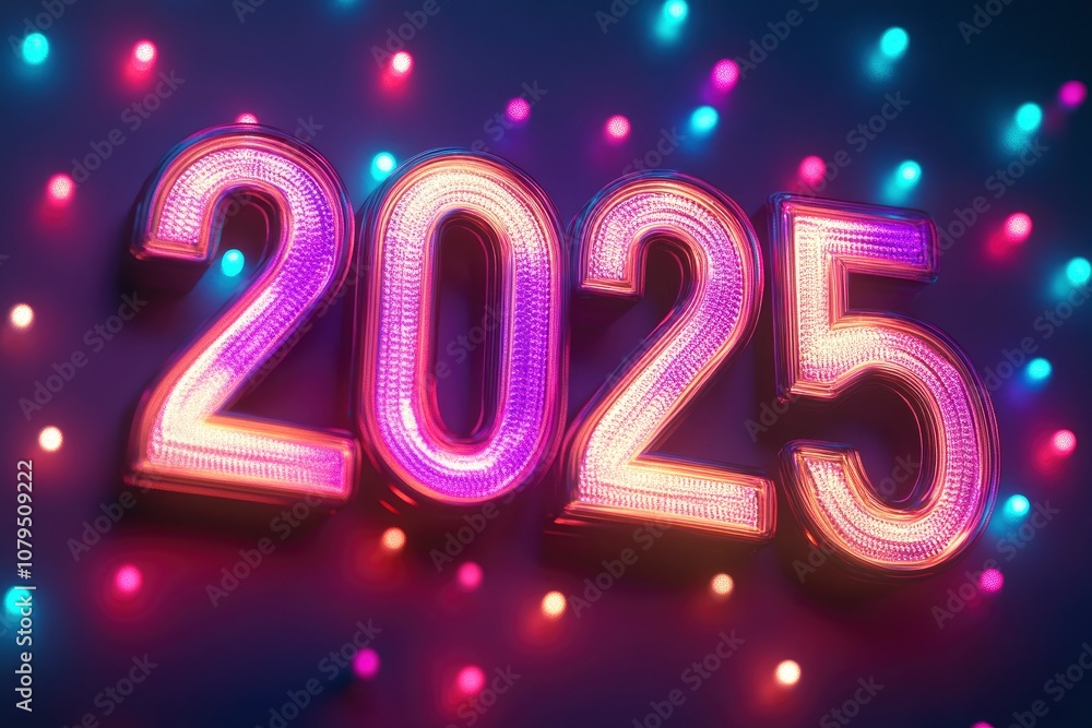 text "2025" , effect , photoshop mockup, ai Stock Illustration | Adobe ...