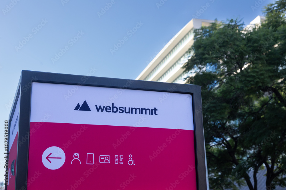 LisboaPortugal - 11132024 ,Web Summit directional sign in Lisbon ...