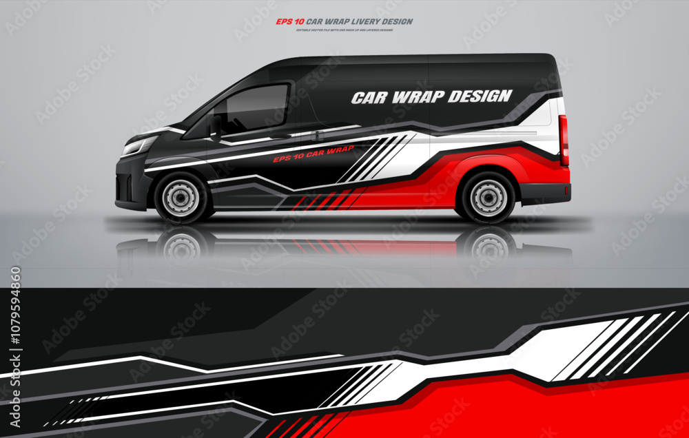 Sporty simple big van or van wrap car wrap livery design with a touch ...