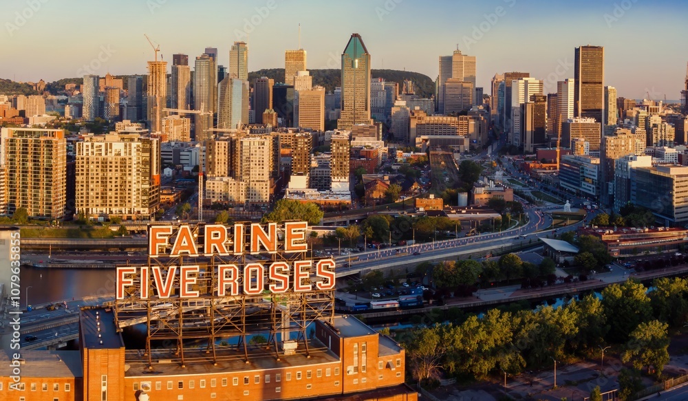 Farine Five Roses building and sign in Griffintown and downtown ...