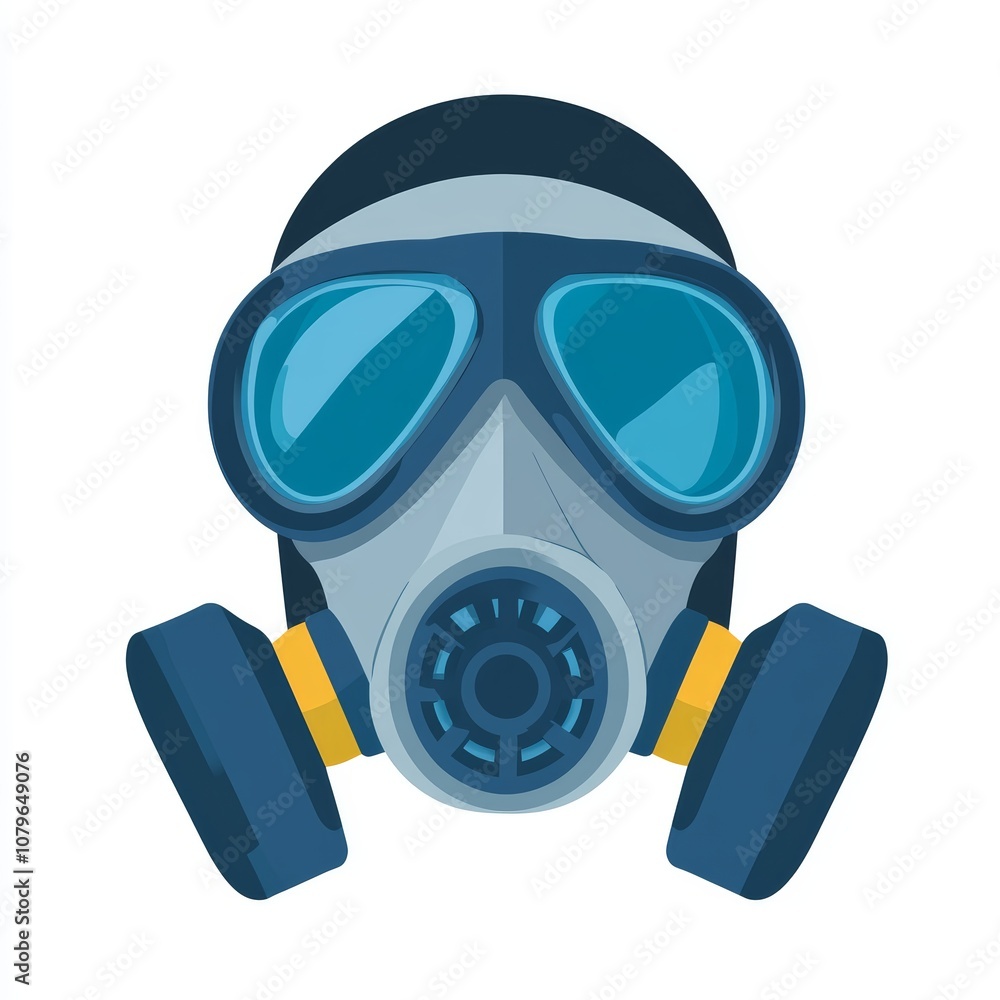 Dust Respirator Mask Illustration Industrial Safety Air Pollution ...
