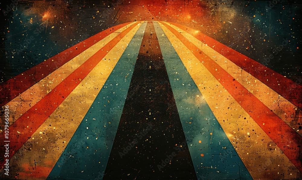 80s 90s Retro Futurism Vector Illustration with Neon Lights, Starry ...