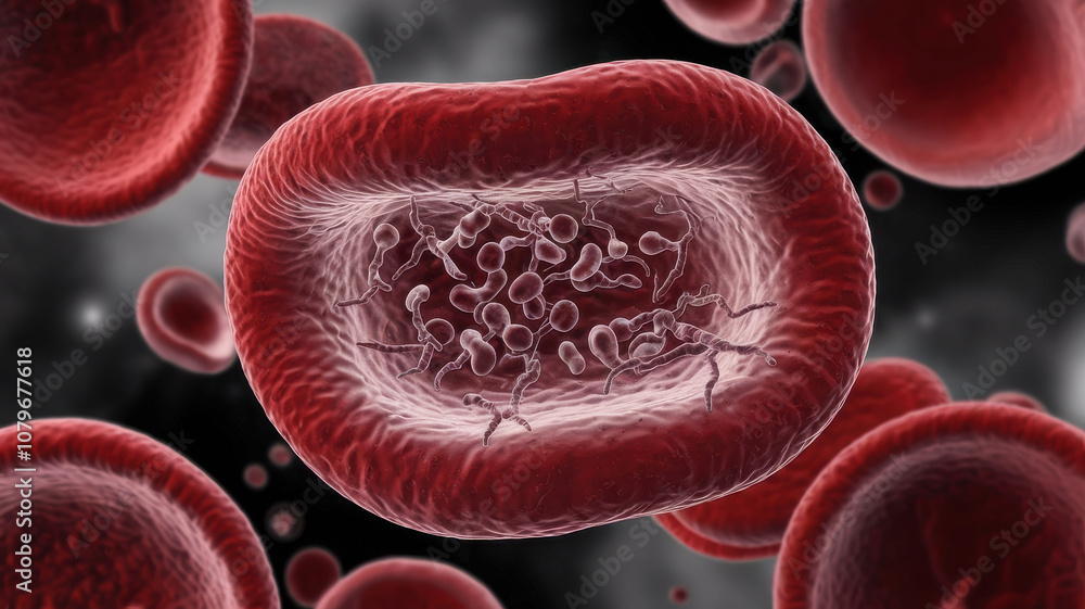 Red blood cell under microscope, showcasing its structure and details ...