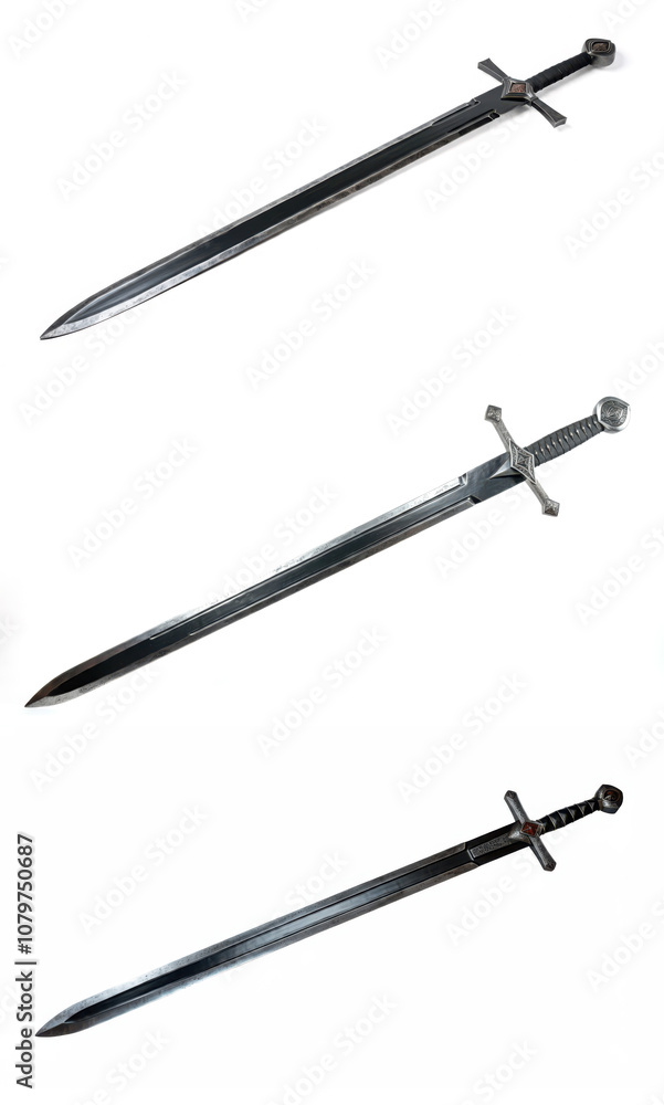 Set of Zweihänder, one of the largest swords, up to 2 meters long, 10 ...