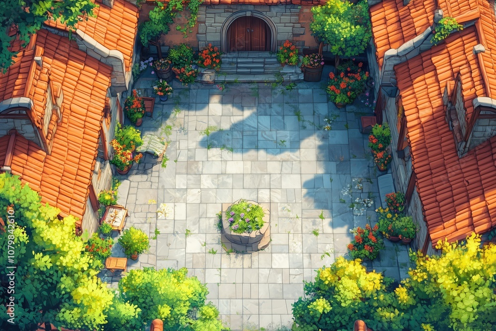 Countryside Town Tabletop RPG Map, Fantasy Streets Roleplaying Exterior ...