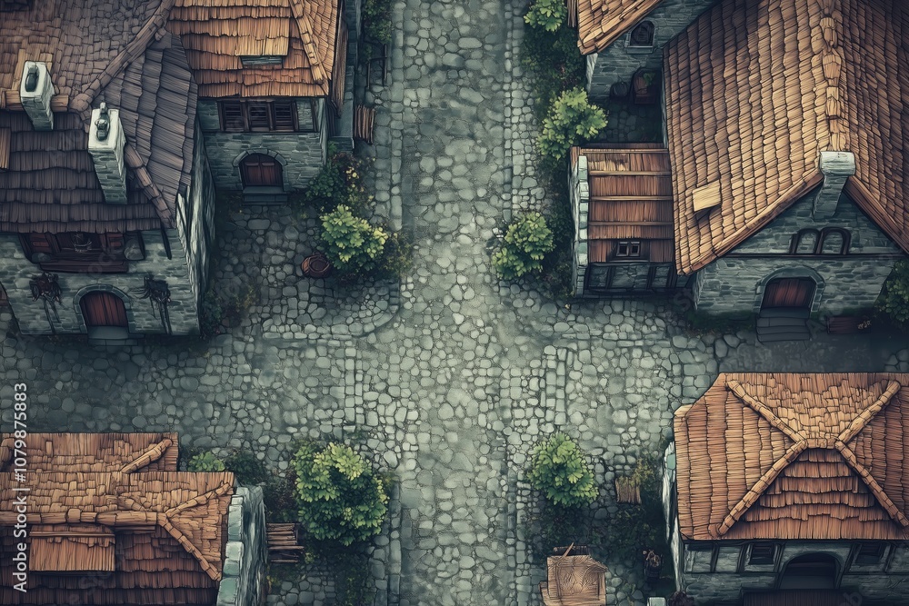 Countryside Town Tabletop RPG Map, Fantasy Streets Roleplaying Exterior ...