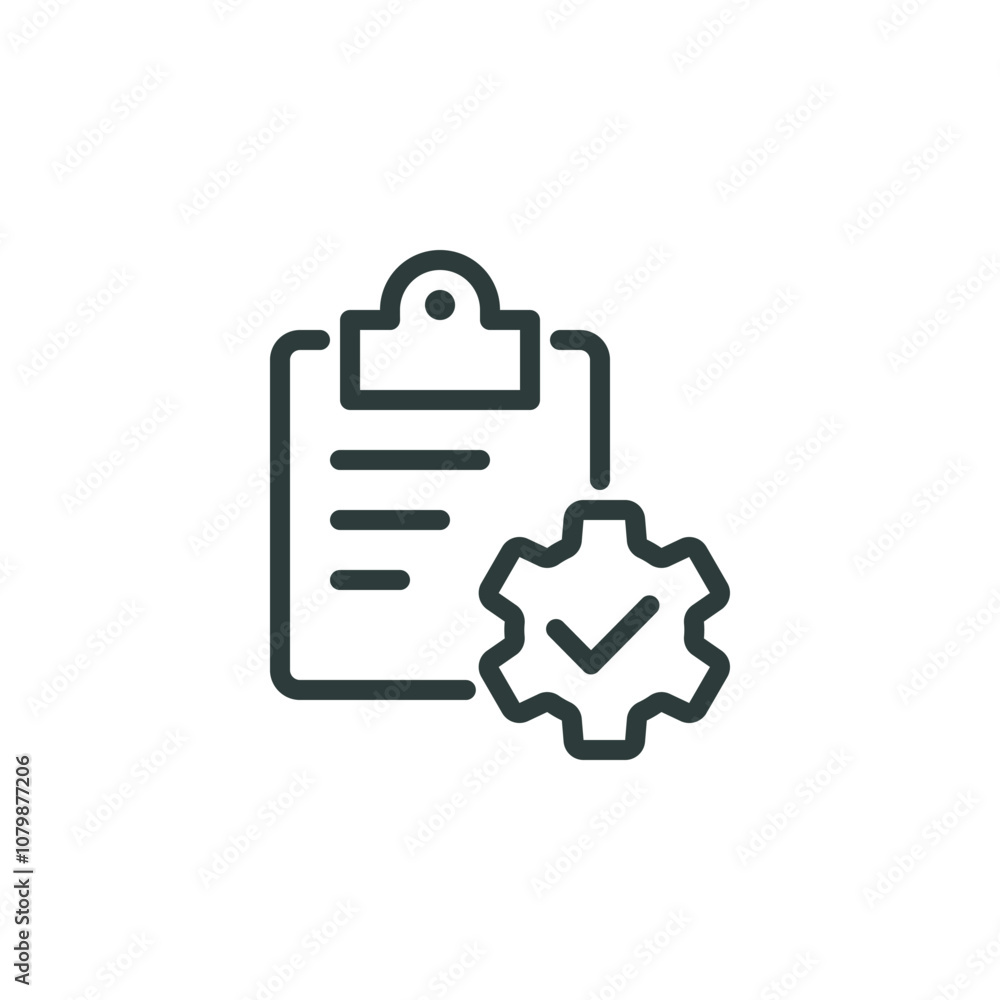 Checklist, questionnaire test, register form outline icon. Line sign ...