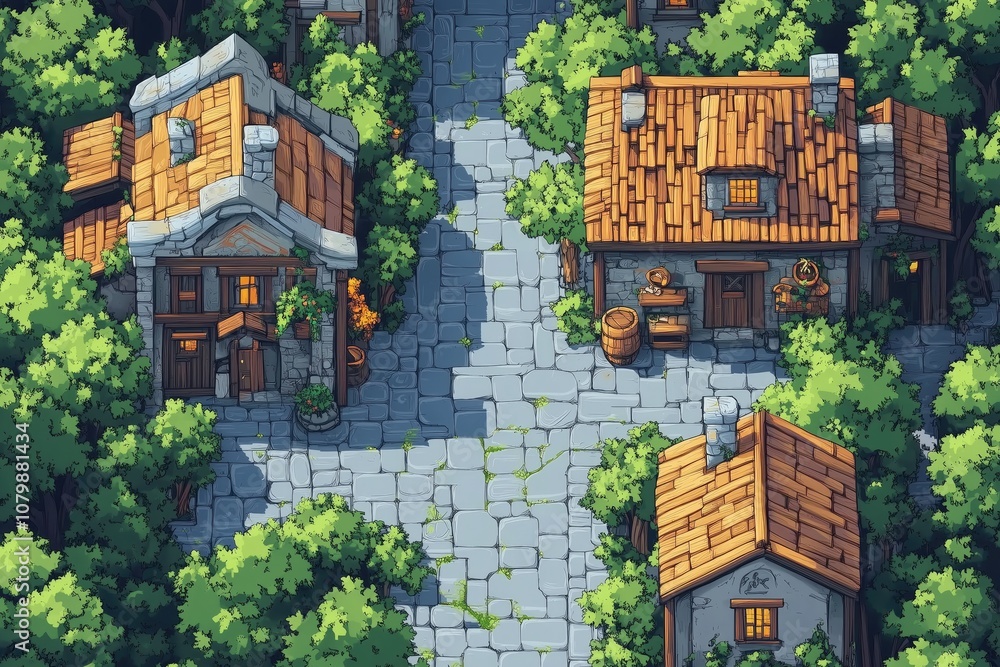 Countryside Town Tabletop RPG Map, Fantasy Streets Roleplaying Exterior ...