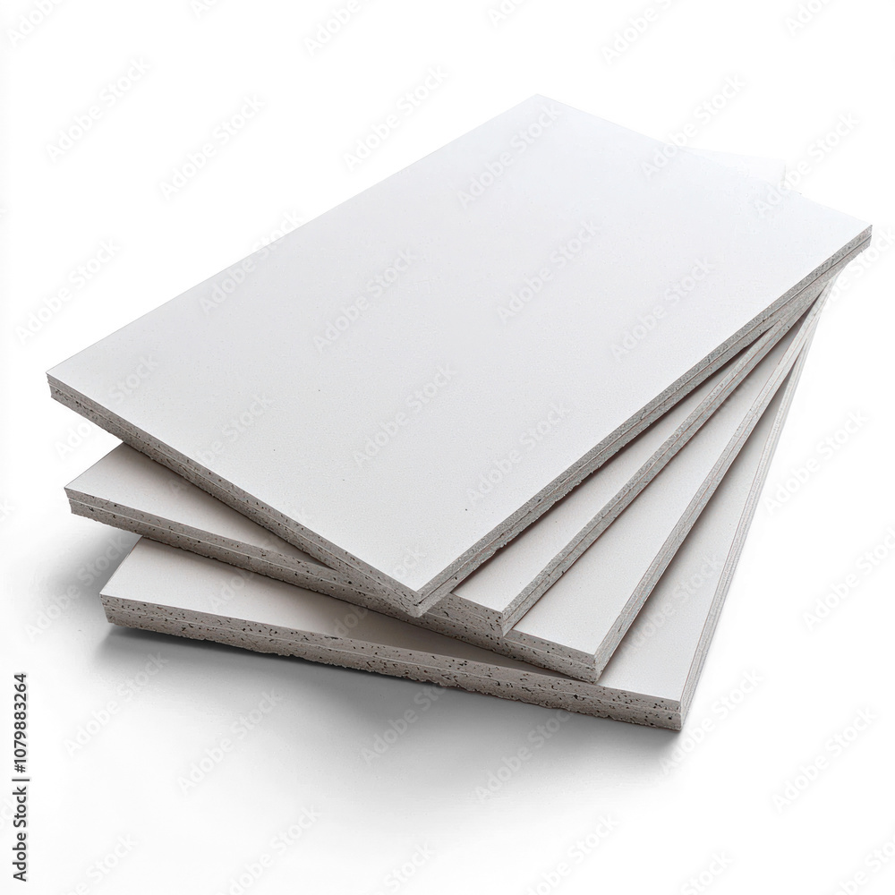 Sheet of gypsum board with a smooth surface. isolated on transparent ...