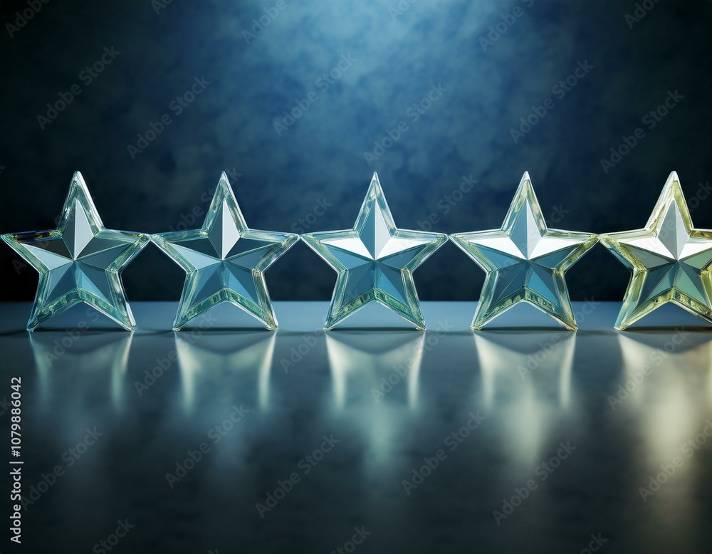 Five Blue Stars for Product Rating Reviews - Isolated on Transparent ...