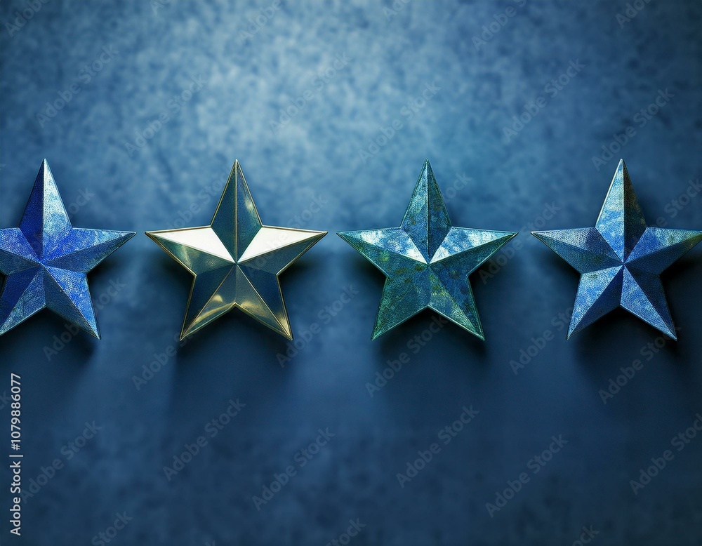 Five Blue Stars for Product Rating Reviews - Isolated on Transparent ...