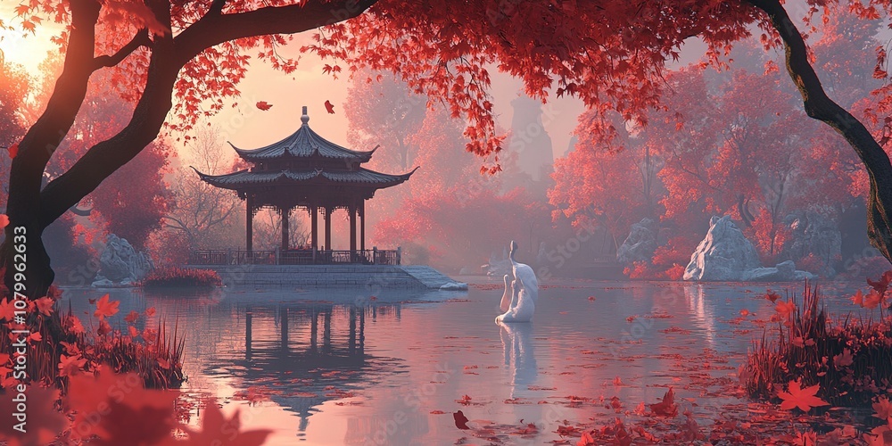 Creative Abstract Marketing Background Featuring Chinese Porcelain ...