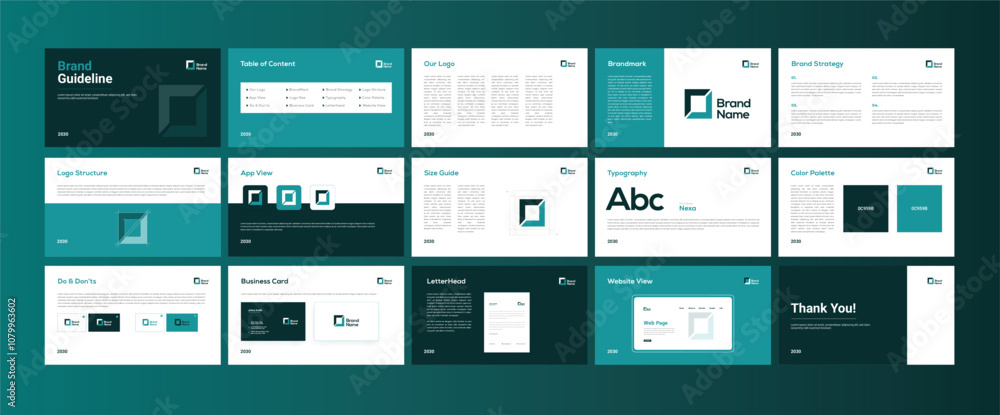 Logo Guideline template. Logo Guide Book. Logotype presentation ...