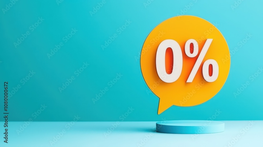 Percentage badge in speech bubble at center for a website isolated ...