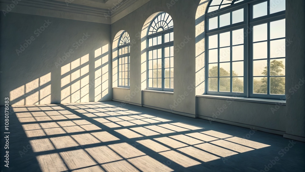 Sunlight Shadows Through Windows, Isolated Light Shadows Cast by ...