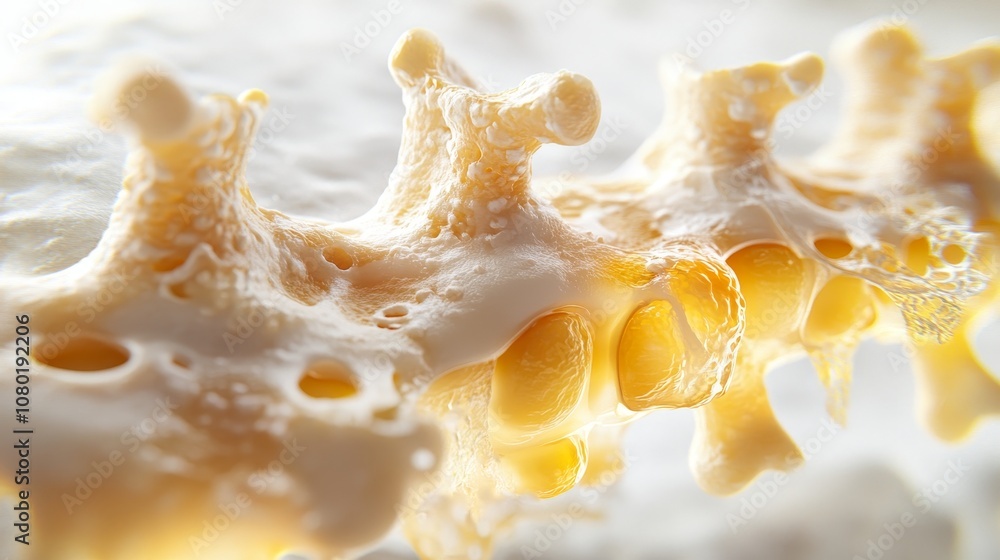 Severely Degenerated Spinal Disc, 3D Render. Detailed Vertebral Damage ...
