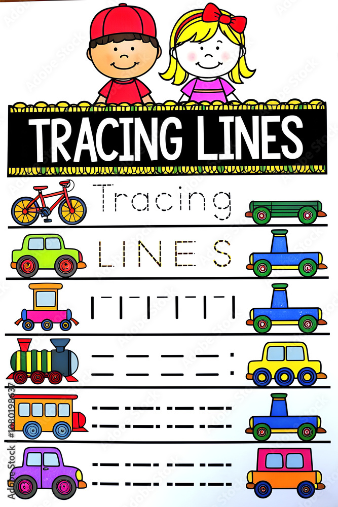 Trace line worksheets for children, Preschool handwriting practice ...
