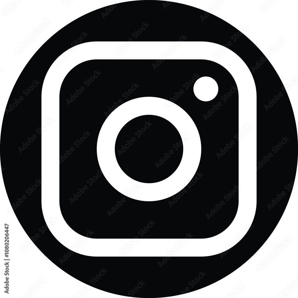 Instagram logo. Insta Realistic social media icon logotype on a ...