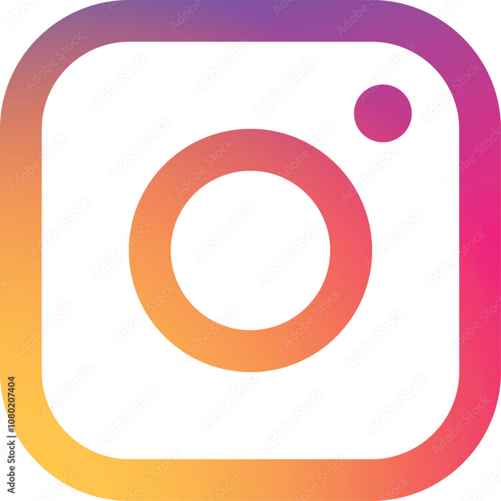 Instagram logo. Insta Realistic social media icon logotype on a ...