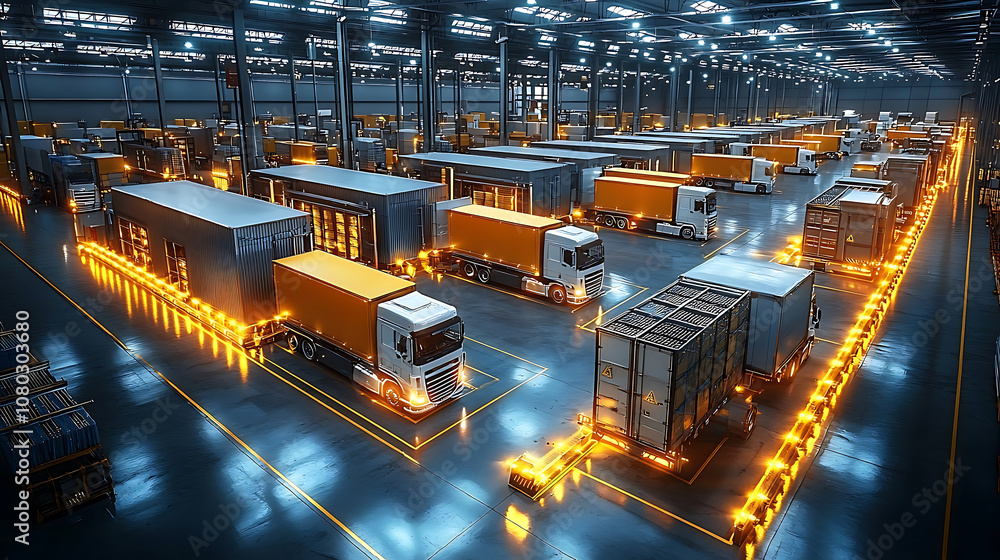 Efficient cross docking facility with trucks and containers in motion ...
