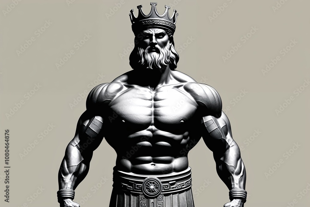 Volumetric Design of a Greek War God Featuring Muscular Anatomy and ...