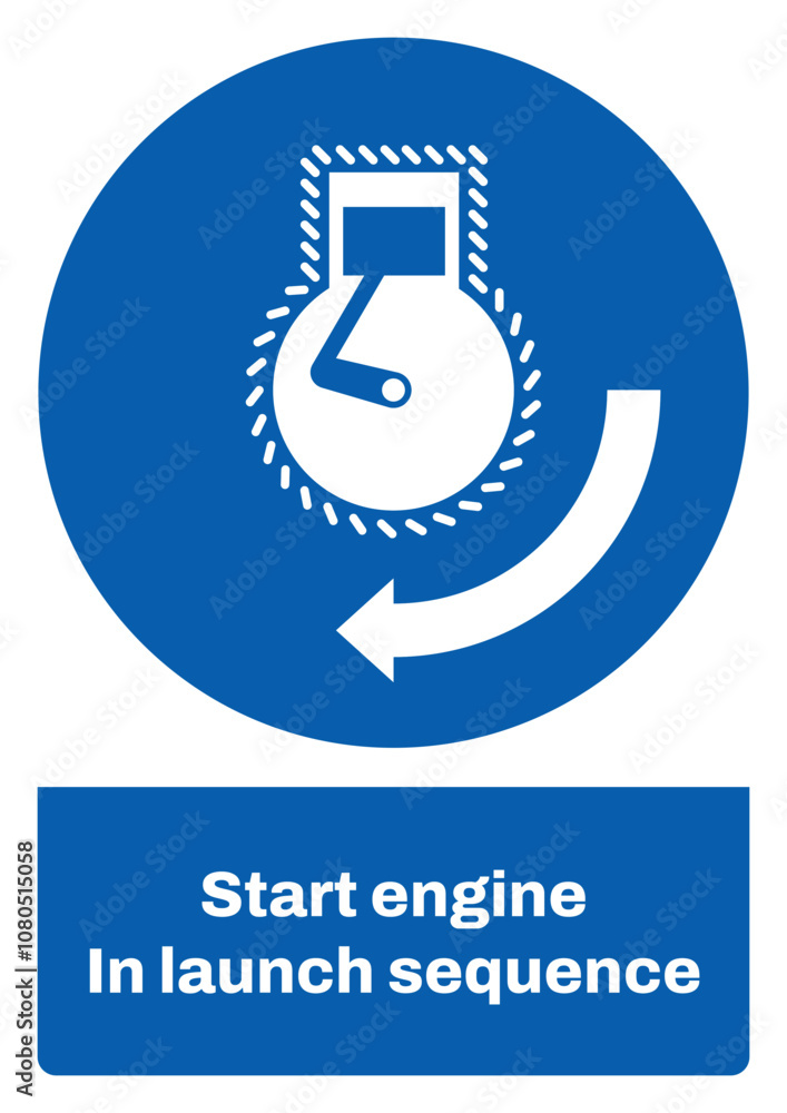 ISO mandatory safety signs sentence case text_start engine in launch ...