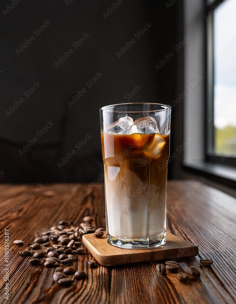 Clean and Modern Setup Featuring a Fresh Cold Brew Coffee with Ice ...
