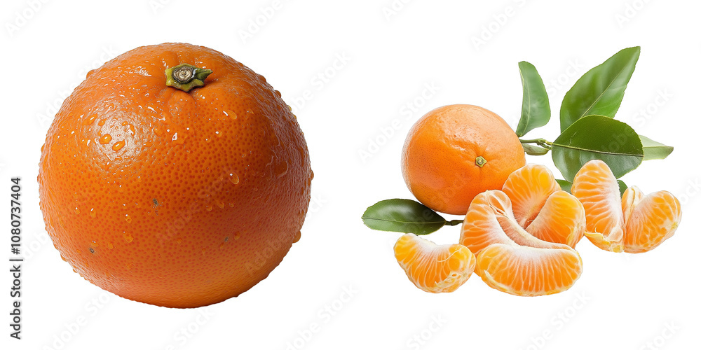 PNG set of tangelo isolate on transparent and white background Stock ...