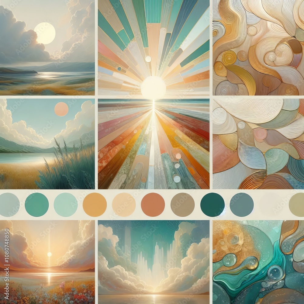 Color Palettes Textures Pastel color palettes bright and vibrant Stock ...