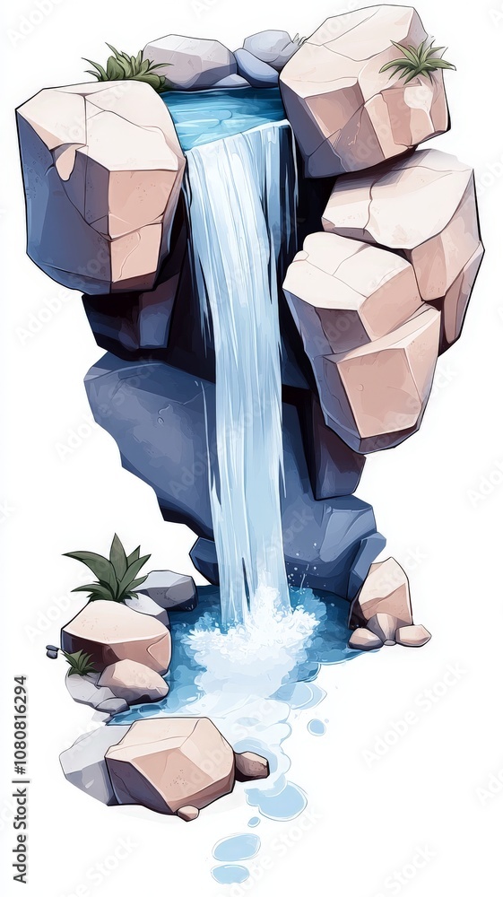 Side view vegetation sprite token single sheet, realistic video game ...