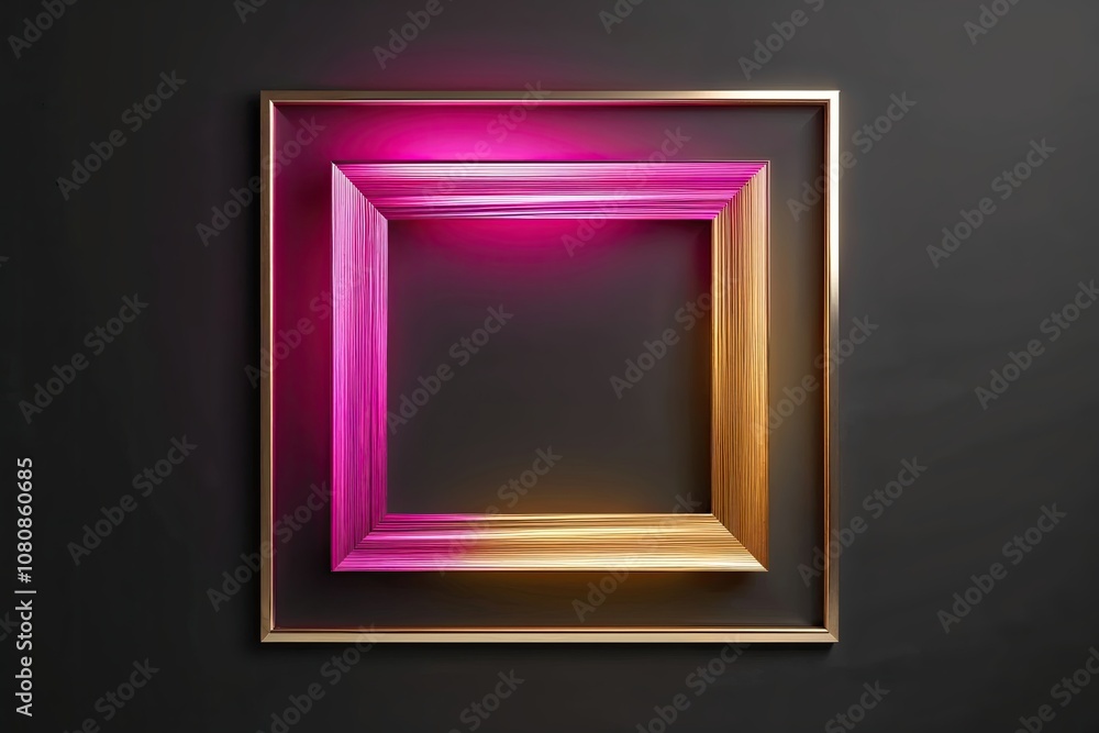 Fuchsia and Gold Gradient Light Streams on Black Background Artistic ...