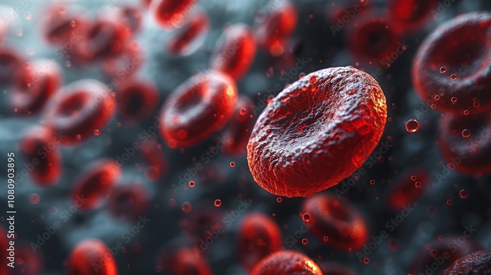 An intricate display of red blood cells navigating unseen pathways ...