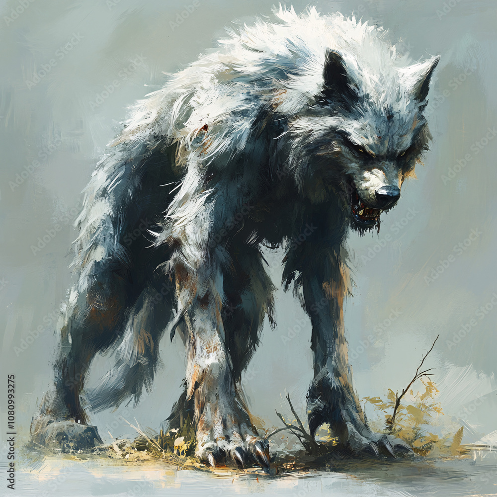 Adolescent Werewolf with Gaunt and Lanky Build in a Dark Fantasy ...