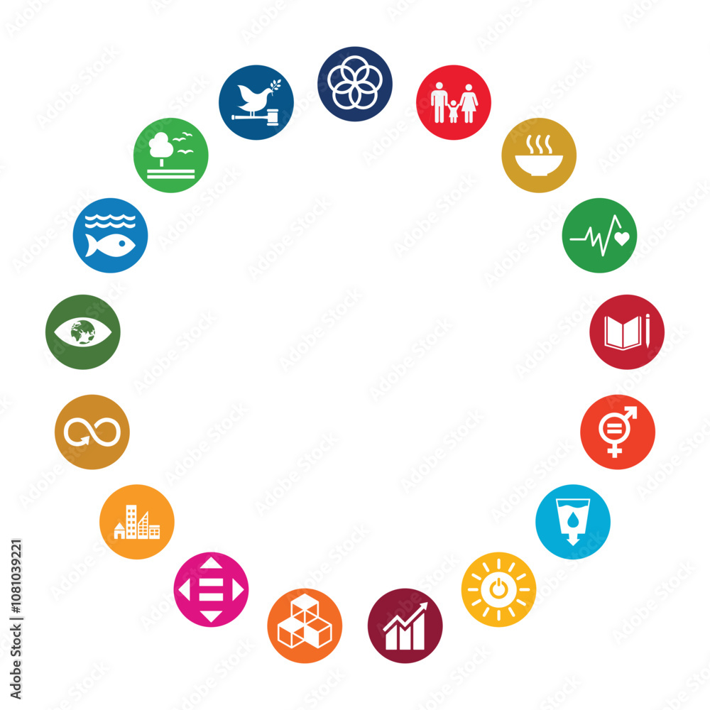 Sustainable Development Goals Infographics concept icon set. SDG. Rendered Illustration SDG ...