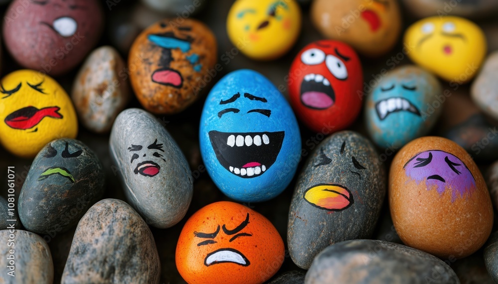 Stones With Painted Faces: A Symbol Of Emotions And Differences In ...