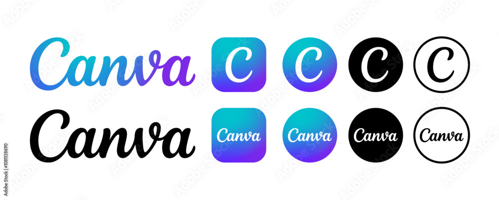 Canva logo transparent png. canva icon vector Stock Vector | Adobe Stock