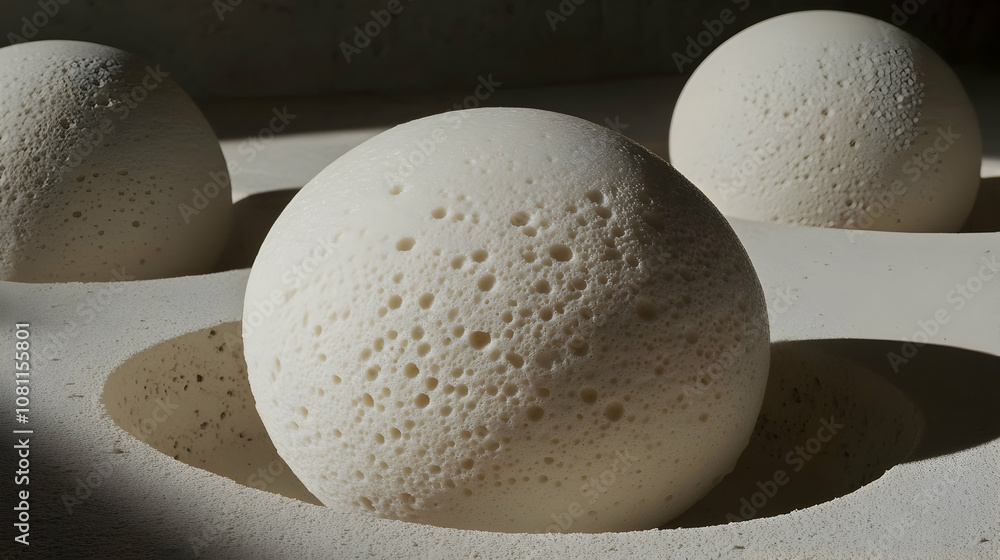 Textured Spherical Forms in Recessed Niches, sphere, spheres, ball ...